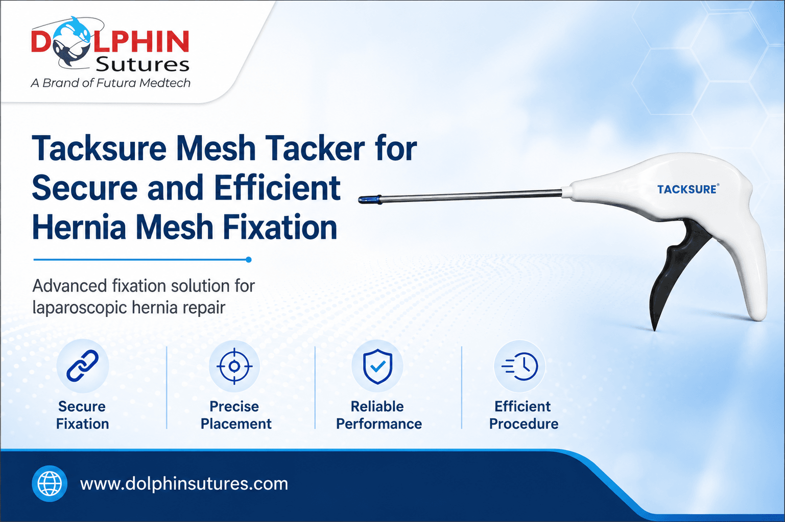 Mesh Tacker For Hernia Mesh Fixation | TACKSURE® By Dolphin Sutures